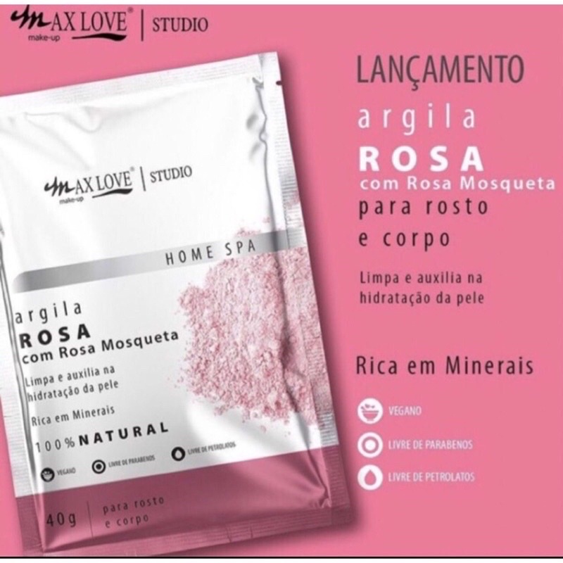 Argila Facial 40g Max love Skin Care | Shopee Brasil