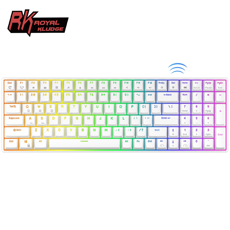 RK100 RK860 Royal Kludge Bluetooth 2.4G RGB Hotswappable teclado ...