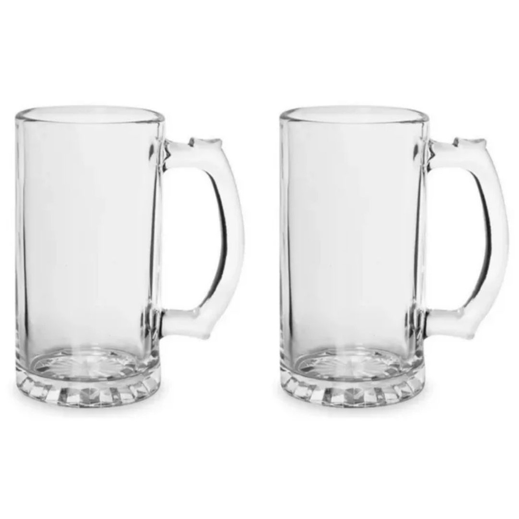 Kit 2 Canecas De Chopp Vidro Liso Para Cerveja 480 ml Bar | Shopee Brasil