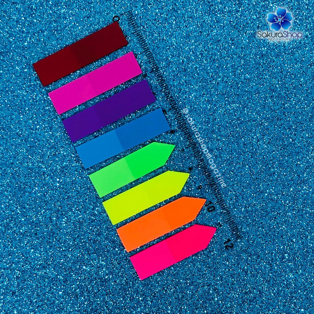 Marcador de Paginas com regua 8 cores retangular seta | Shopee Brasil