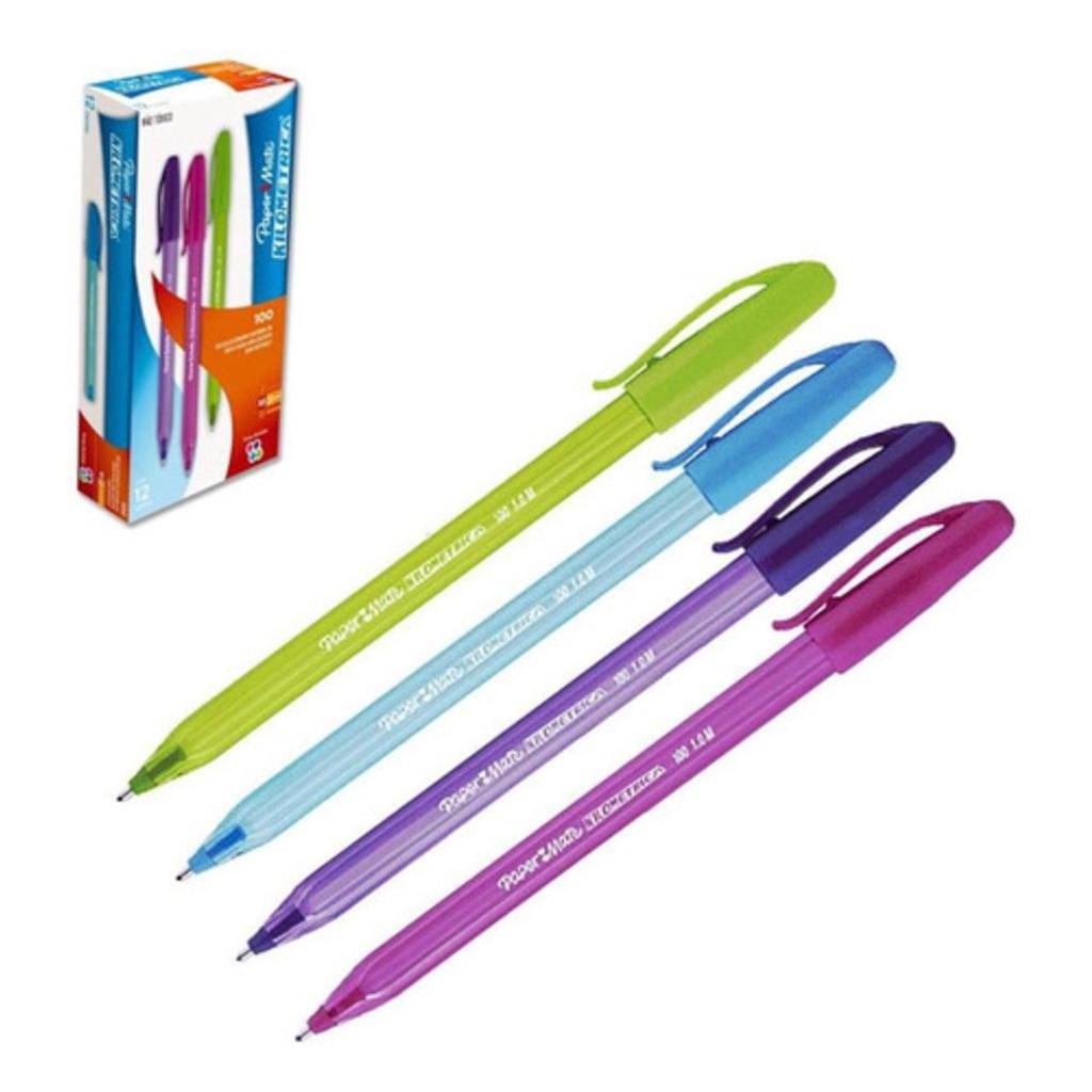 Caneta Paper Mate Kilometrica Esferográfica Kit C/ 4 Cores | Shopee Brasil