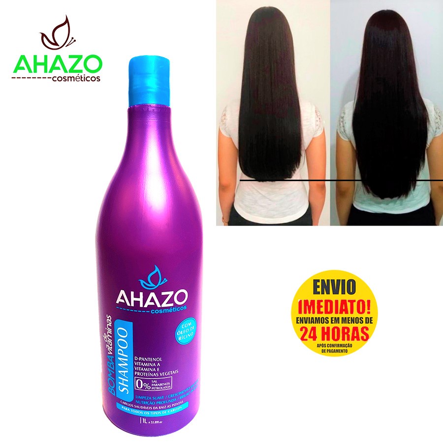 Shampoo Crescimento Bomb de vitaminas Ahazo 1 litro | Shopee Brasil