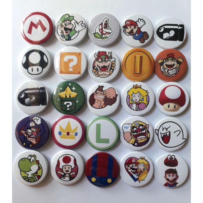 25 bottons Super Mario Bros. | Shopee Brasil
