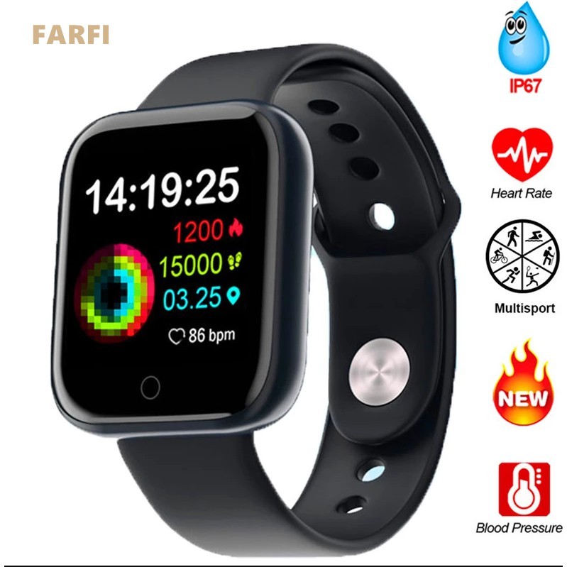 FARFI Bluetooth Rechargeable Smart Watch Clock Calories Heart Rate ...