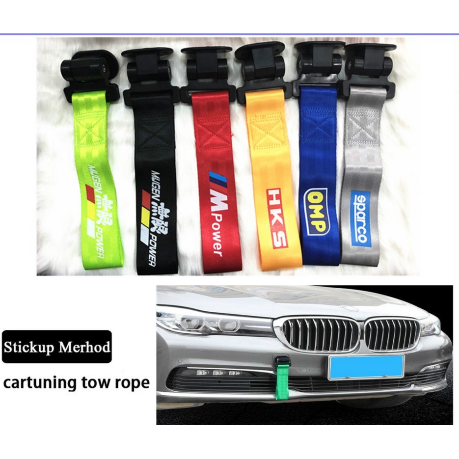 Universal Car Tuning Tow Rope sticker style Towing Strap Belt Bumper ...