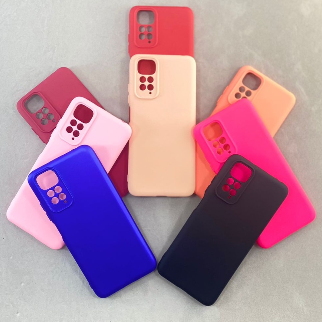 Capa Xiaomi Redmi Note 11 (4G) / Note 11s Silicone Aveludada Protege Câmera Colorida Capinha ...