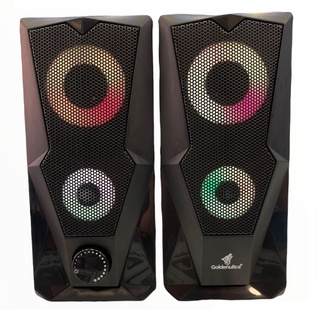 Caixa Caixinha de Som Pc Computador Notebook + Entrada Auxiliar Led RGB ...