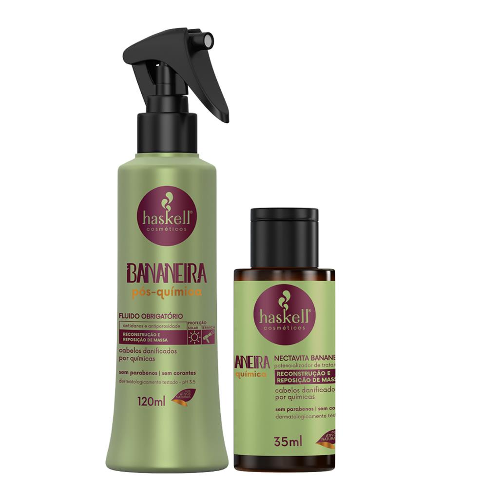 Kit Bananeira Haskell Fluido Obrigatório 120ml e Nectavita Potencializador de Tratamento 35ml ...