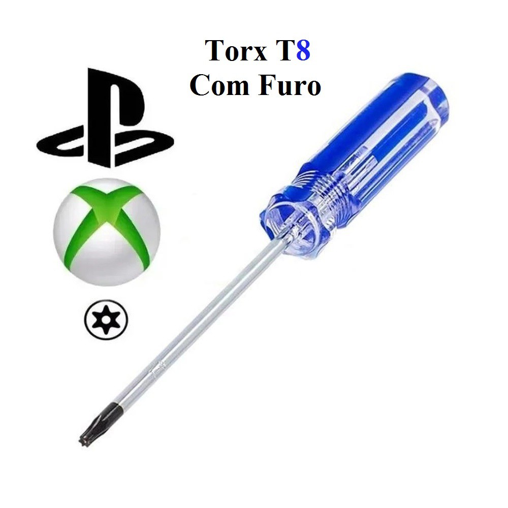 Chave Torx T8 com furo para Console PS3 Ps4 Xbox One Xbox 360 e ...