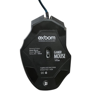 Mouse Gamer Exbom MS-G260 7 Botoes 3200 DPI Led Cabo Nylon | Shopee Brasil