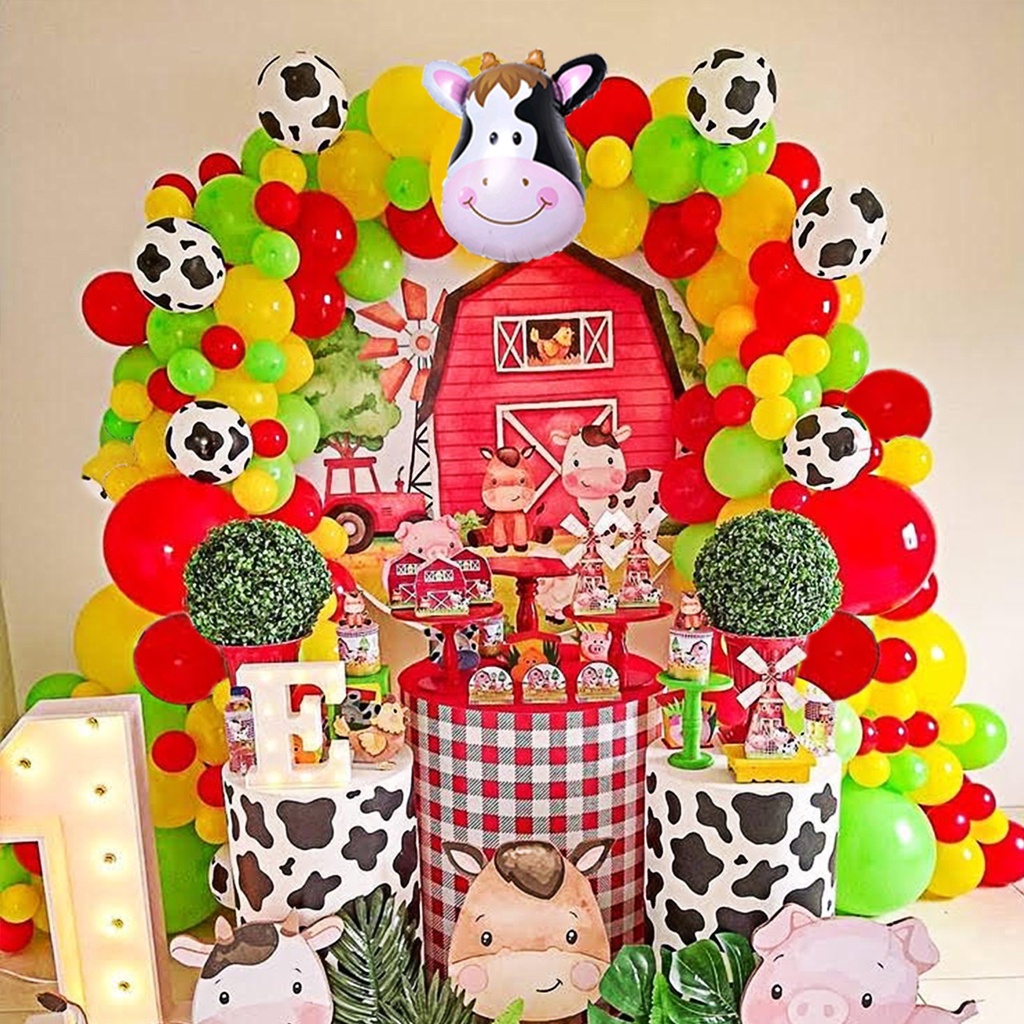 Balão Bexiga Decoração Fazendinha + Fita Arco Organico Festa Infantil ...