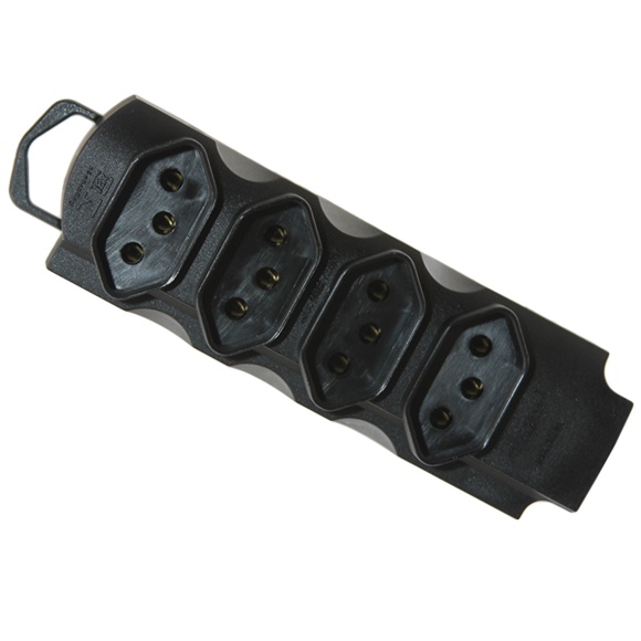 Tomada Multipla com 4 Quadrupla 3P Biamper 10/20A Preta | Shopee Brasil