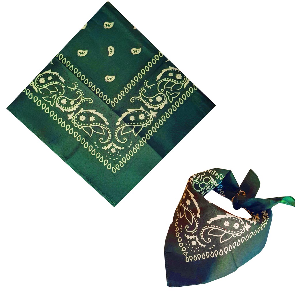 Bandana Estampada Lenço Verde Escuro | Shopee Brasil