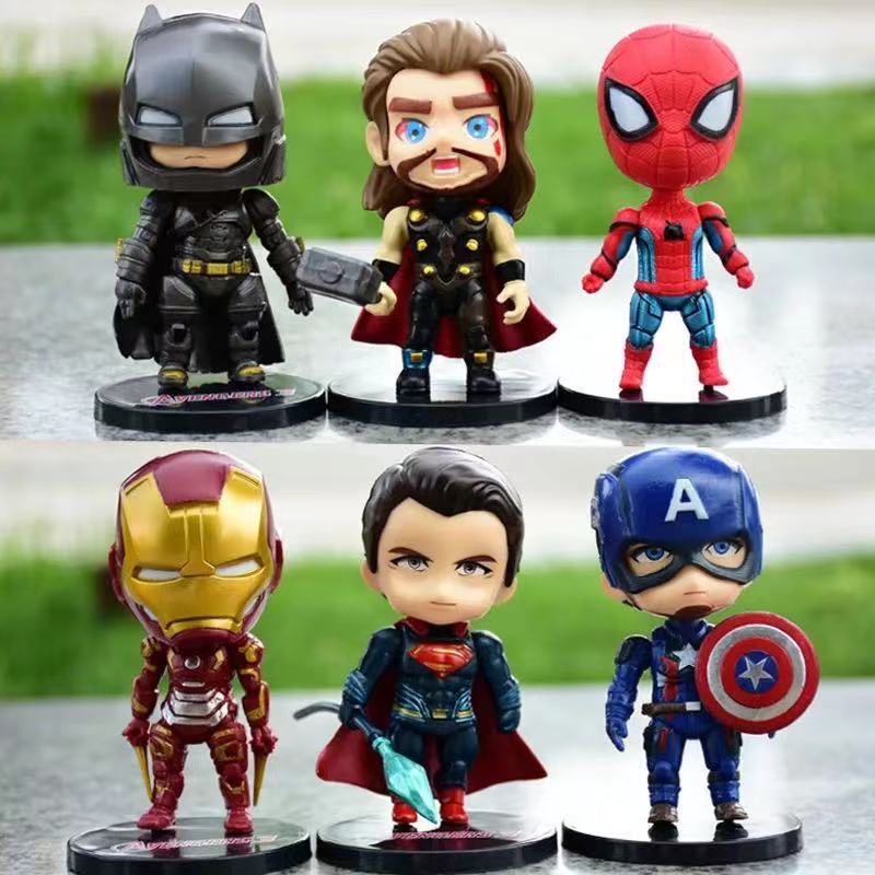 Kit 6 Vingadores Marvel boneco boneco homem aranha | Shopee Brasil