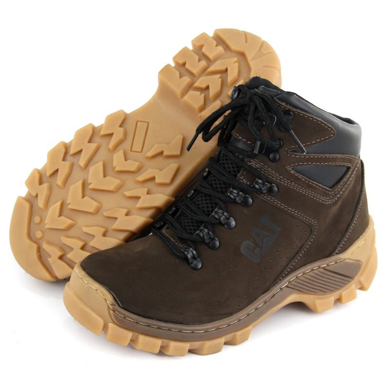 Bota Cat Exclusiva Masculina Cafe Couro Arizona Caterpillar | Shopee Brasil