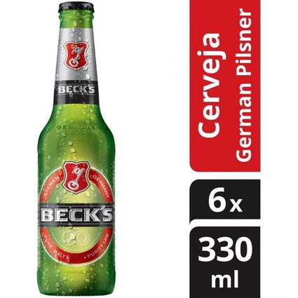 Cerveja Beck's Lager Puro Malte Long Neck 330 mL (Cx 6 uni.) | Shopee Brasil