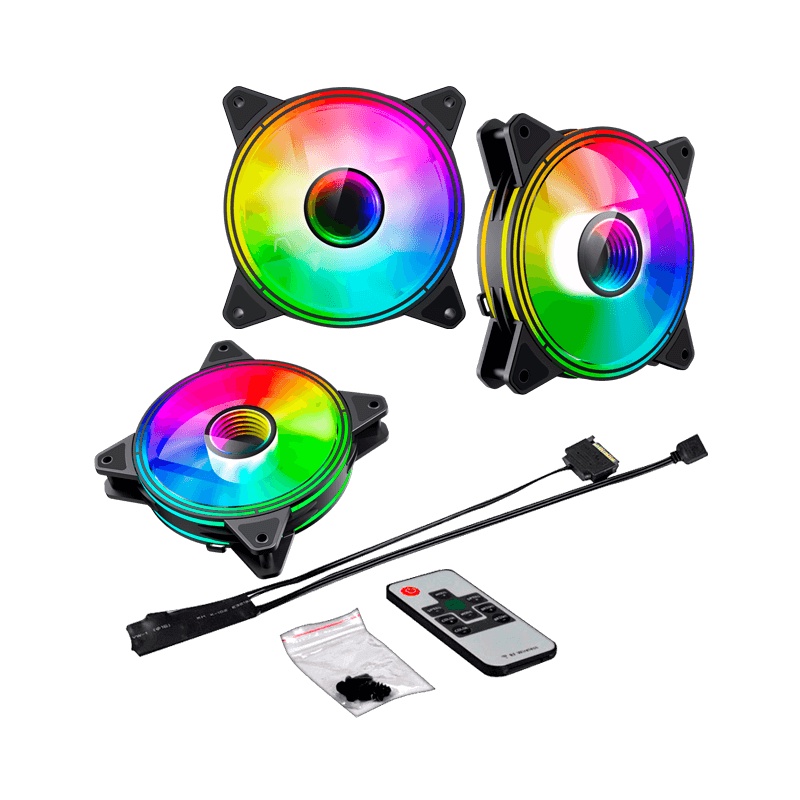 Kit 3 Fan+ Cont Remoto Fn-12rainbow-q-infinity-303 Gamemax | Shopee Brasil