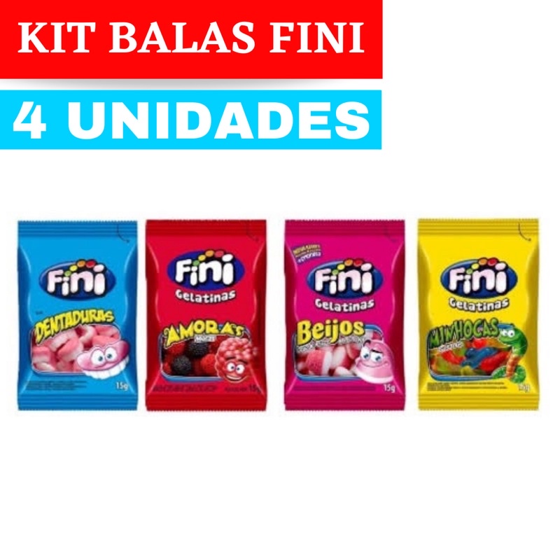 COMBO DE 4 BALAS FINI - 15g (cada uma) | Shopee Brasil