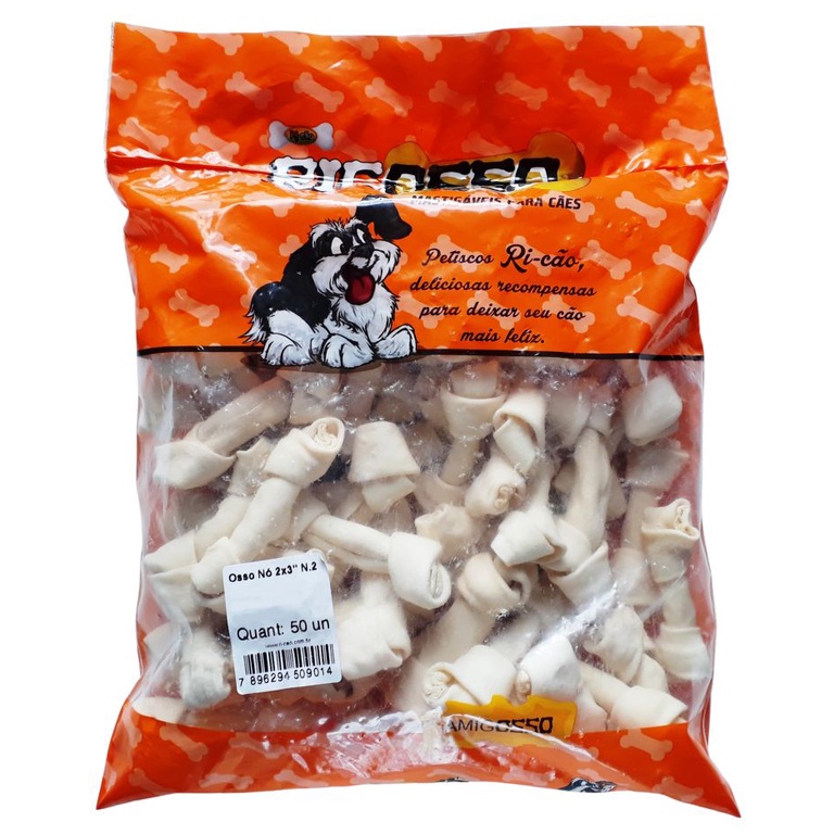 Osso Pet Branco De Couro Para Cachorro Ricosso Nº 2x3'' 50 unidades ...