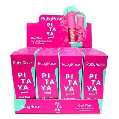 Box com 12 Unidades Lip Tint Gel Pitaya Ruby Rose HB557 | Shopee Brasil