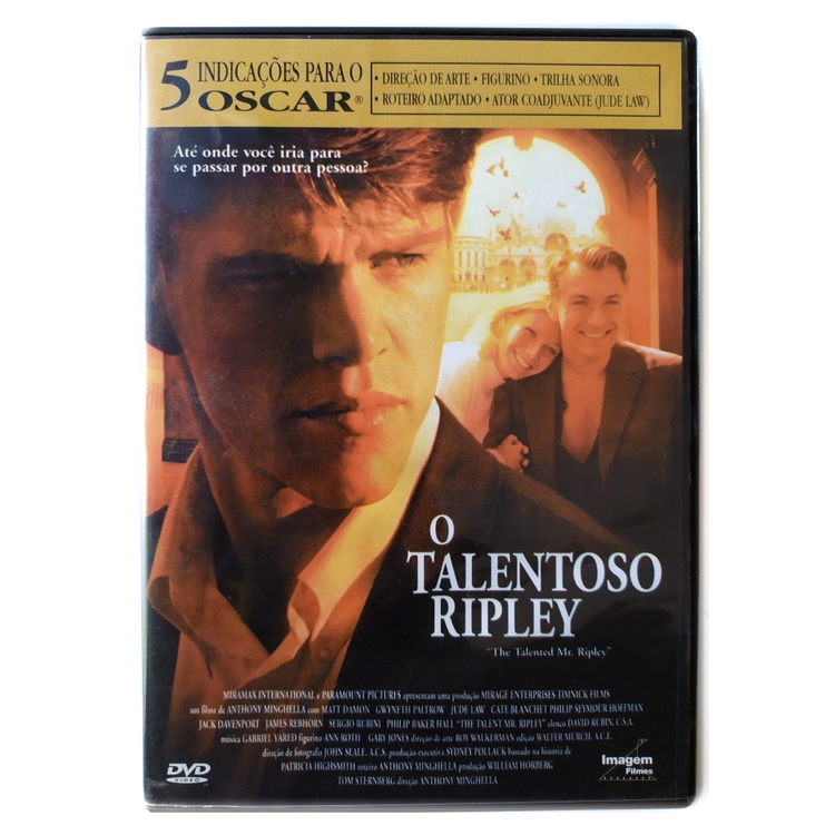 Dvd O Talentoso Ripley Matt Damon Gwyneth Paltrow Jude Law Original The ...