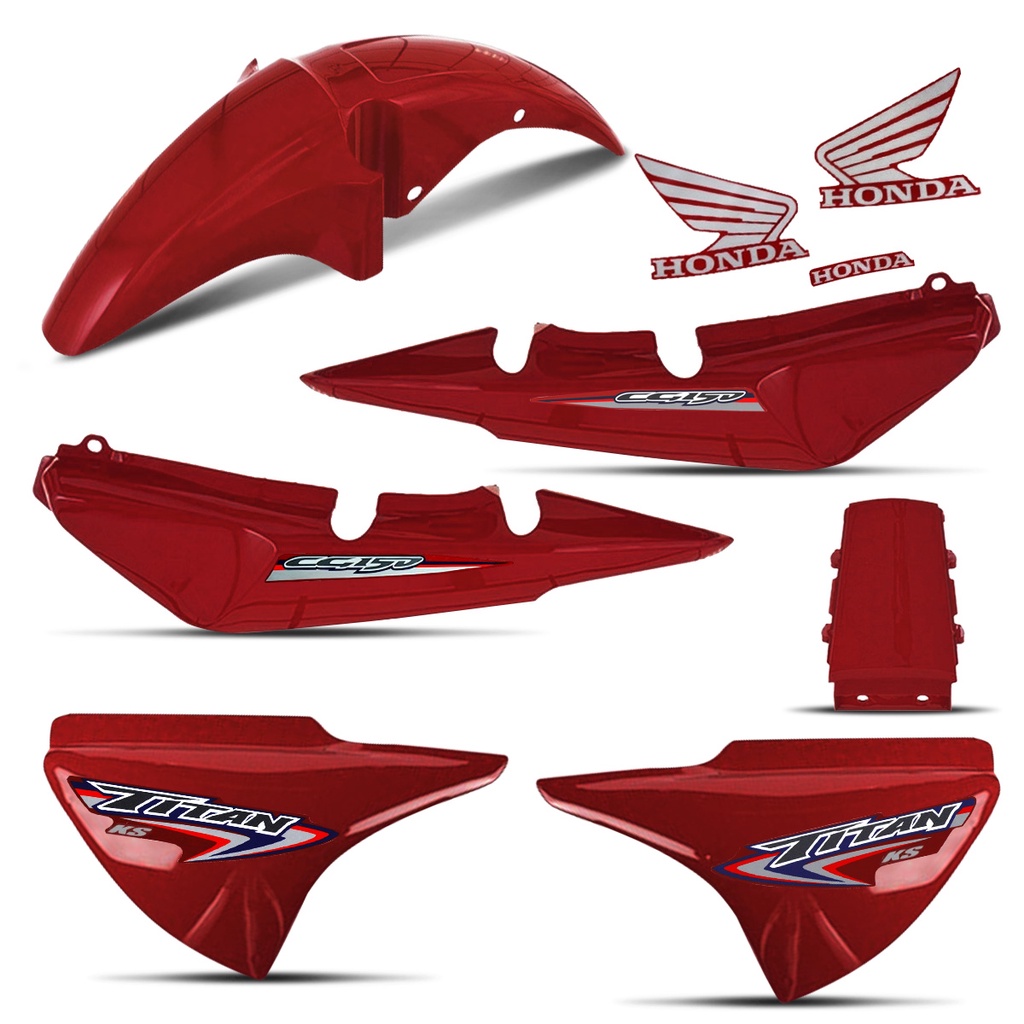Kit Carenagem Titan 150 2007 Ks Vermelha Mod. Original C-Adesivos ...