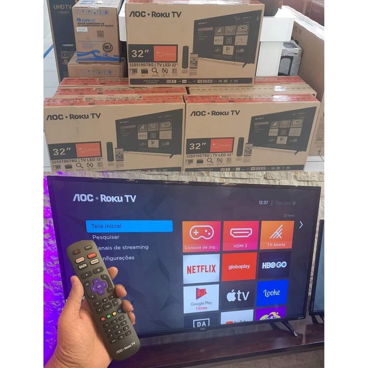 Smart TV LED 32´ AOC, 3 HDMI, 1 USB, Wi-Fi - 32S5195/78G | Shopee Brasil