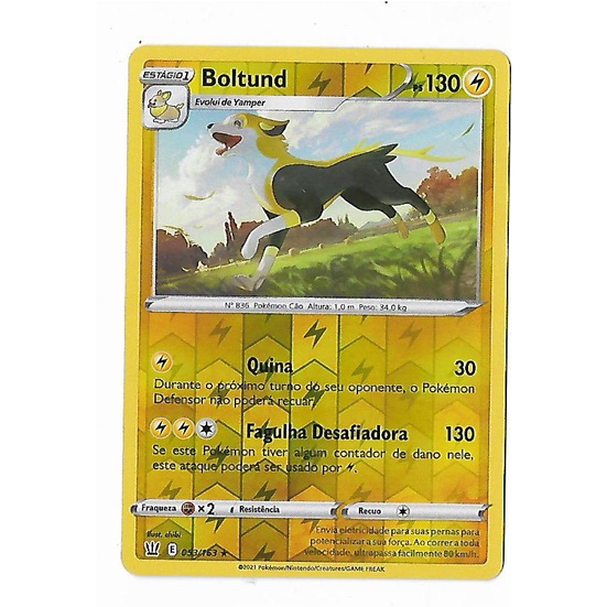 Pokemon Boltund Reverse Foil Espada e Escudo Estilos de Batalha | Shopee Brasil