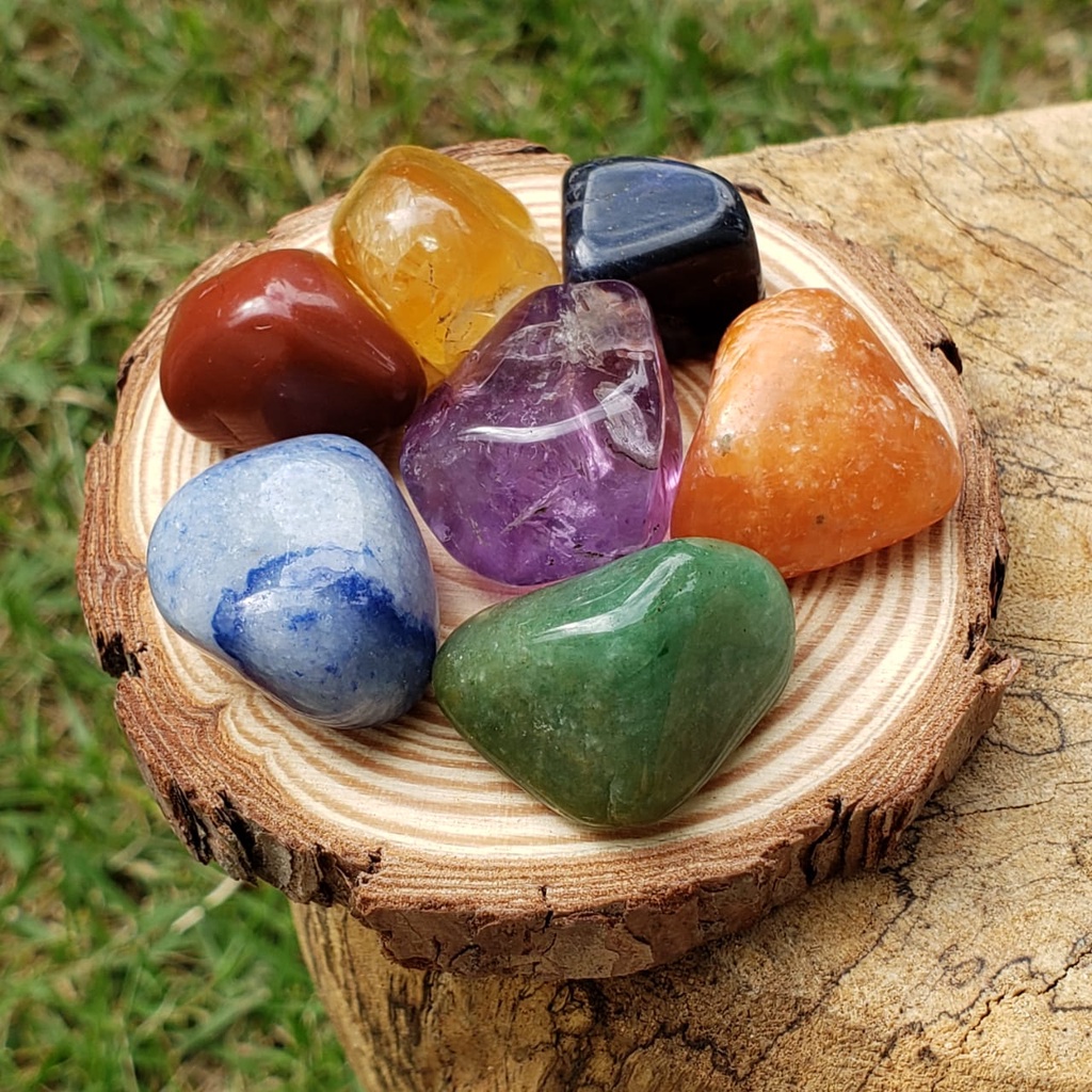Cristais kit 7 Pedras do Chakras Pedras da Sorte Rolada de Energia ...