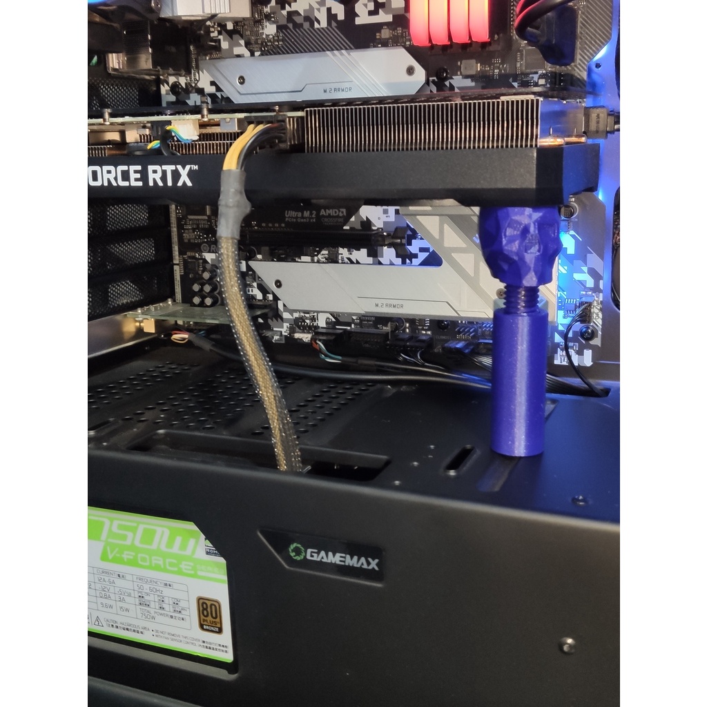 Suporte Vertical GPU Placa de Video Ajustável 82-123mm - Escorrega o Preço