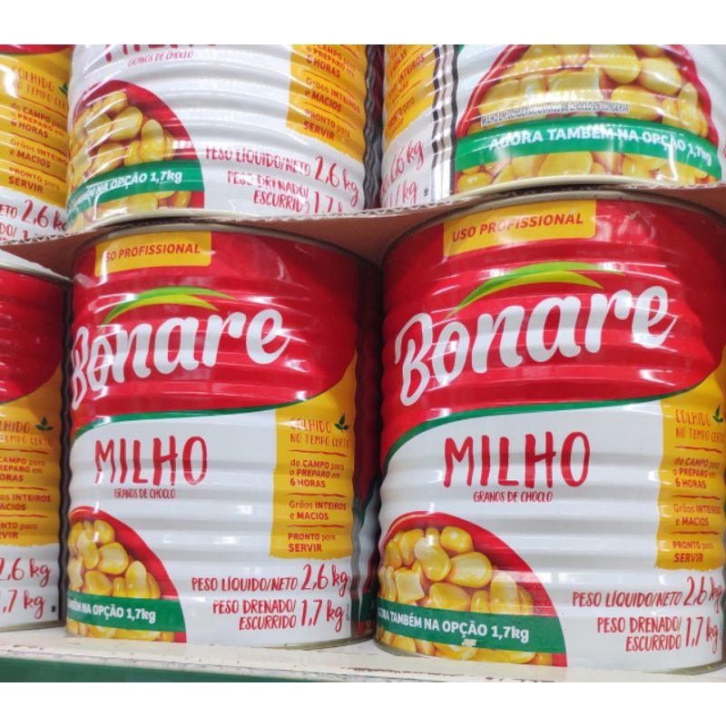 Milho Verde em conserva Bonare 2,6klg. | Shopee Brasil