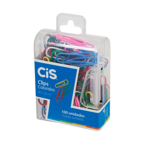Clips coloridos CIS com 100 unidades | Shopee Brasil