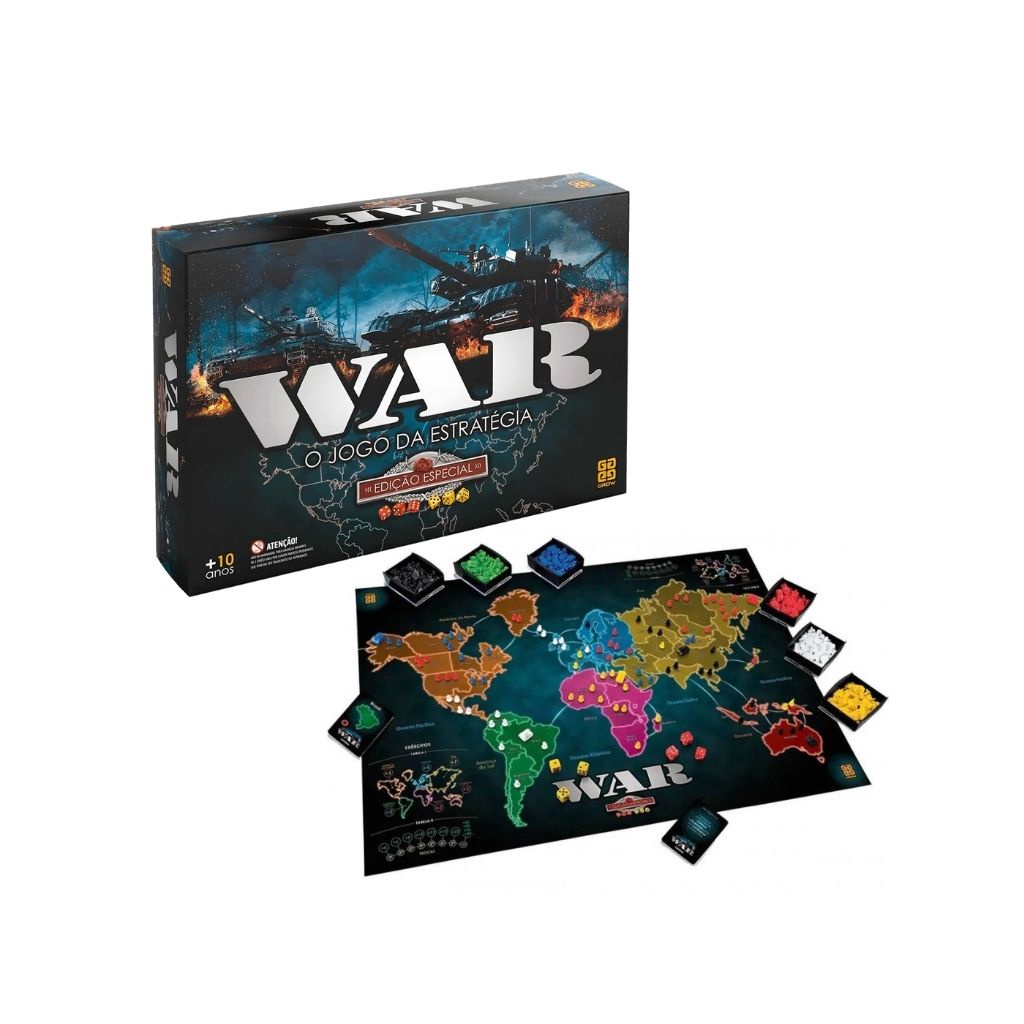 JOGO DE TABULEIRO ESTRATEGIA WAR EDICAO ESPECIAL COM DADOS | Shopee Brasil