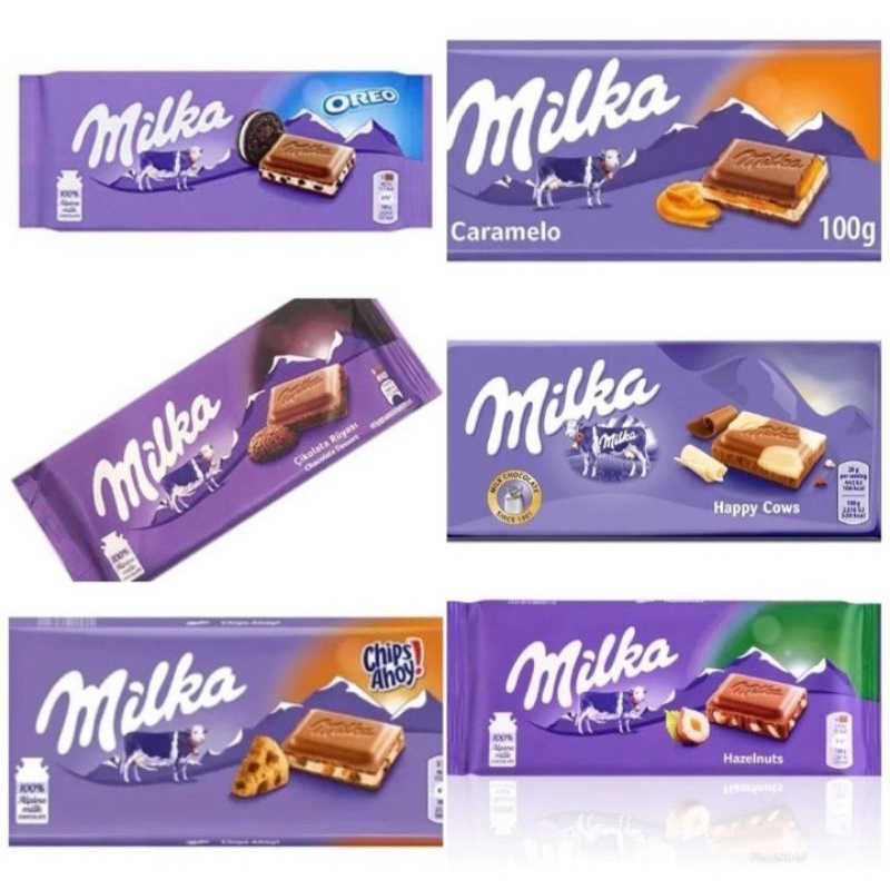 Milka Barra de Chocolate 100g sabores variados | Shopee Brasil