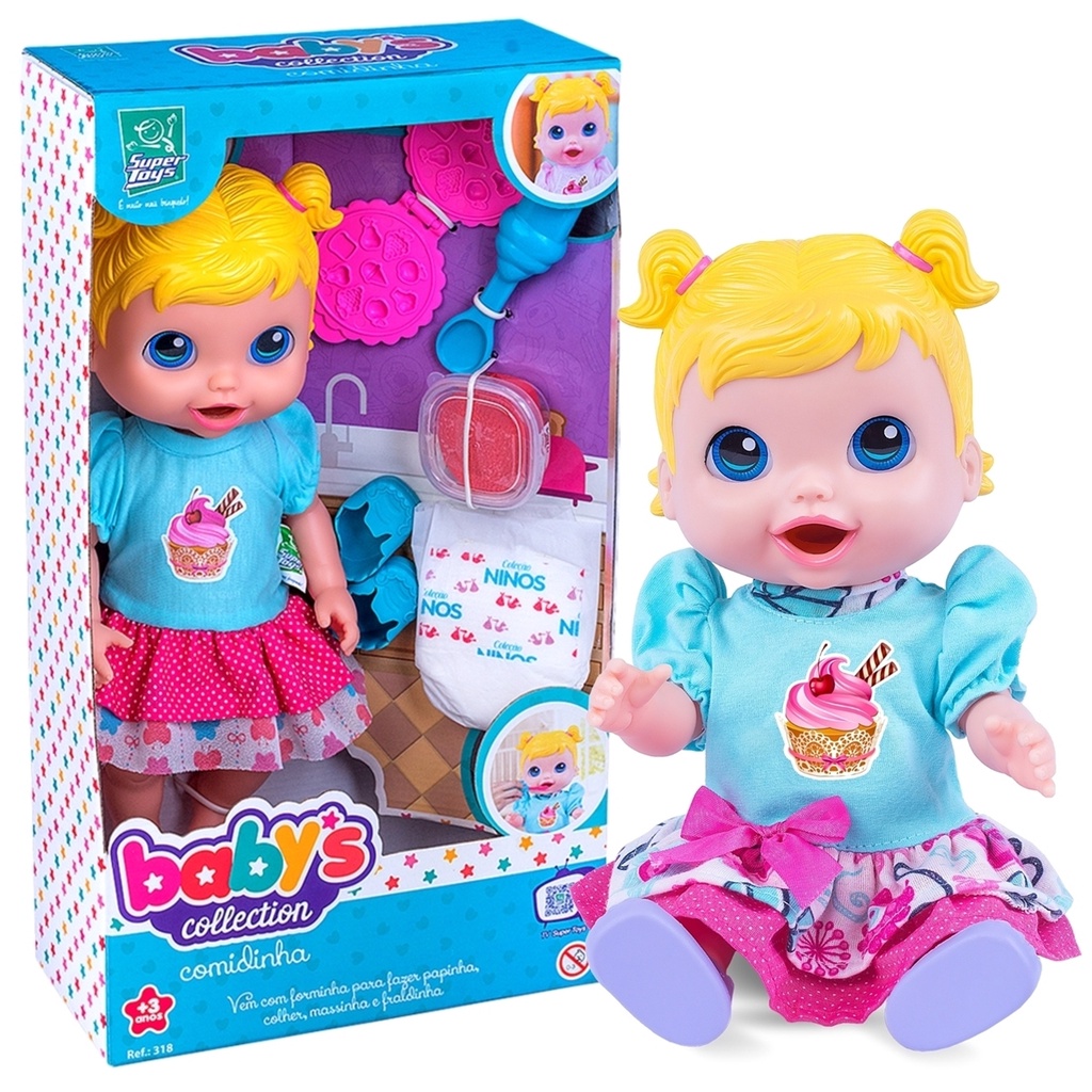 Boneca Babys Collection Comidinha Come E Faz Caquinha - Super Toys ...