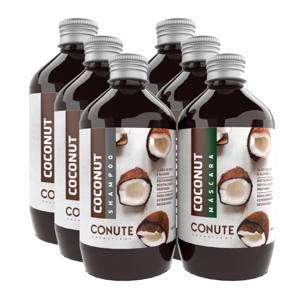 COCONUT COMBO 6X500ML RESTAURAÇÃO E REVITALIZAÇÃO DOS FIOS | Shopee Brasil