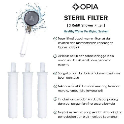 Opia Sterile Shower Filter Refil pack (3 Cada Por Embalagem) | Shopee Brasil