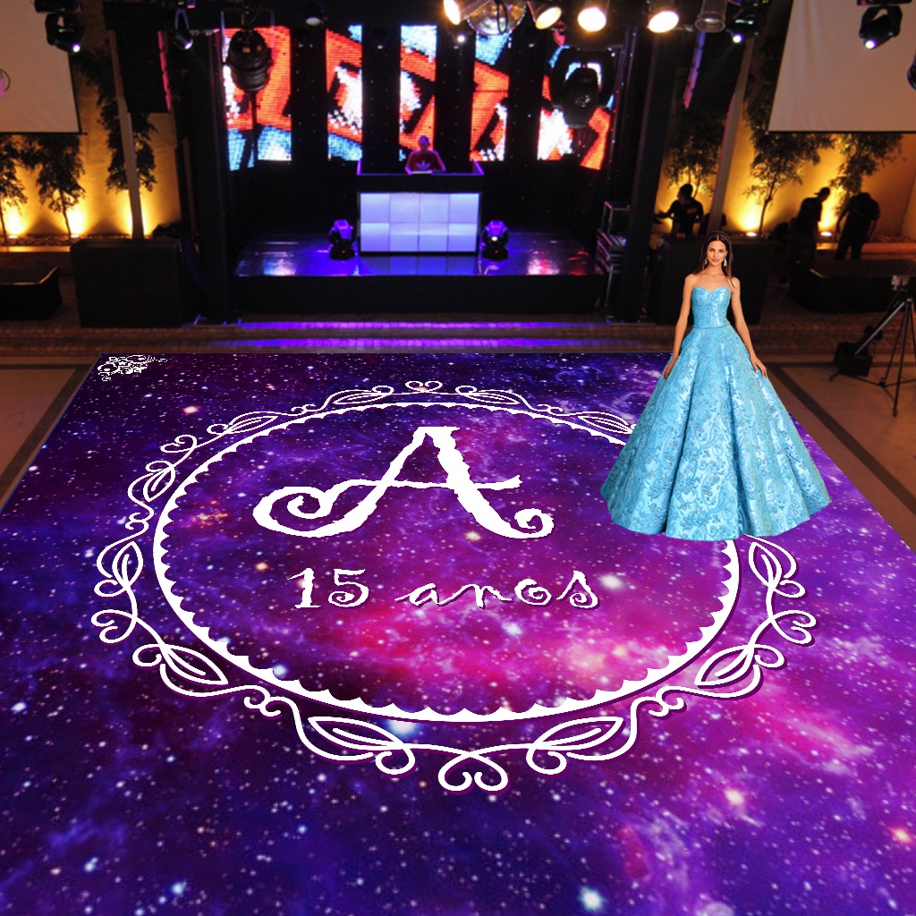 Tapete Pista dança Personalizado com nome Galáxia evento | Shopee Brasil