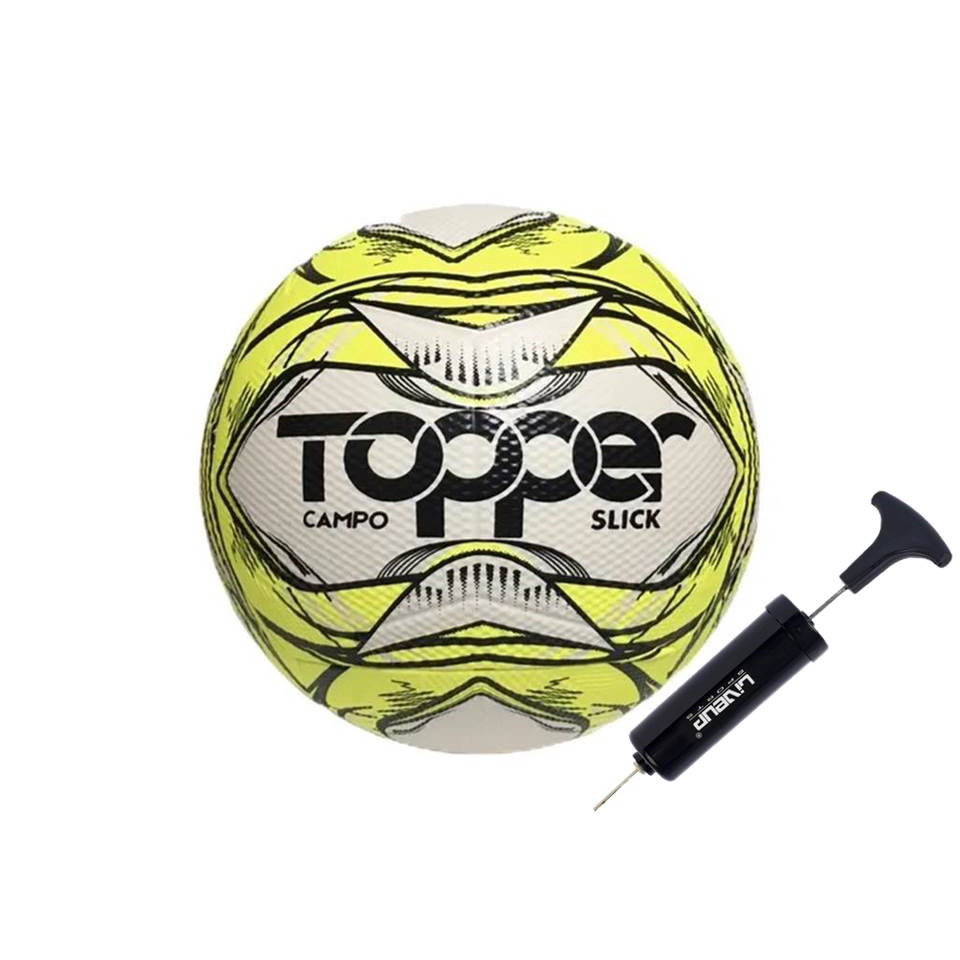 Kit Bola de Futebol de Campo Slick Amarelo Neon Topper com Bomba ...
