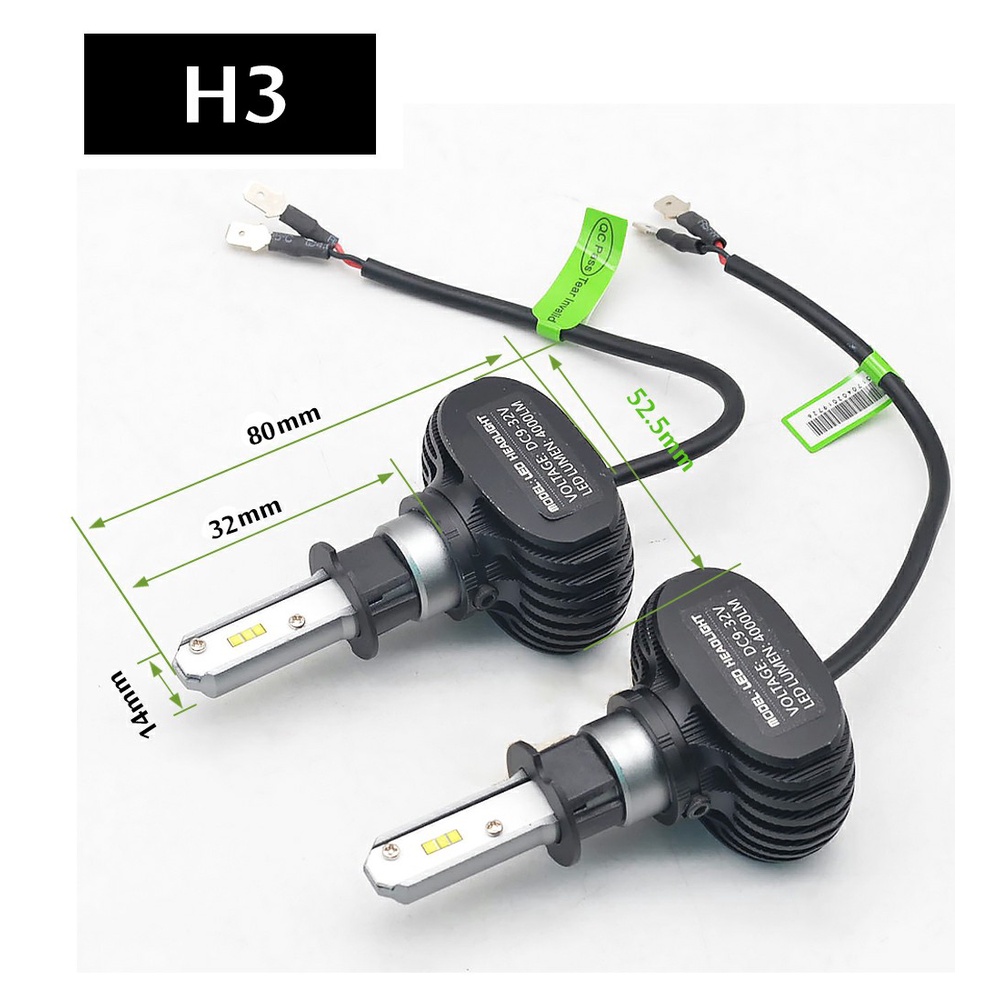 Kit Ultra Led Automotiva Encaixe H3 Importado 12~24v 6000K Branco-Frio ...