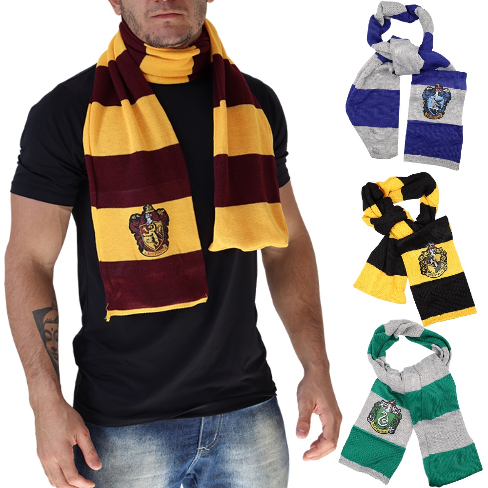 Cachecol Grifinória Harry Potter Corvinal Hogwarts Sonserina Lufa Lufa ...