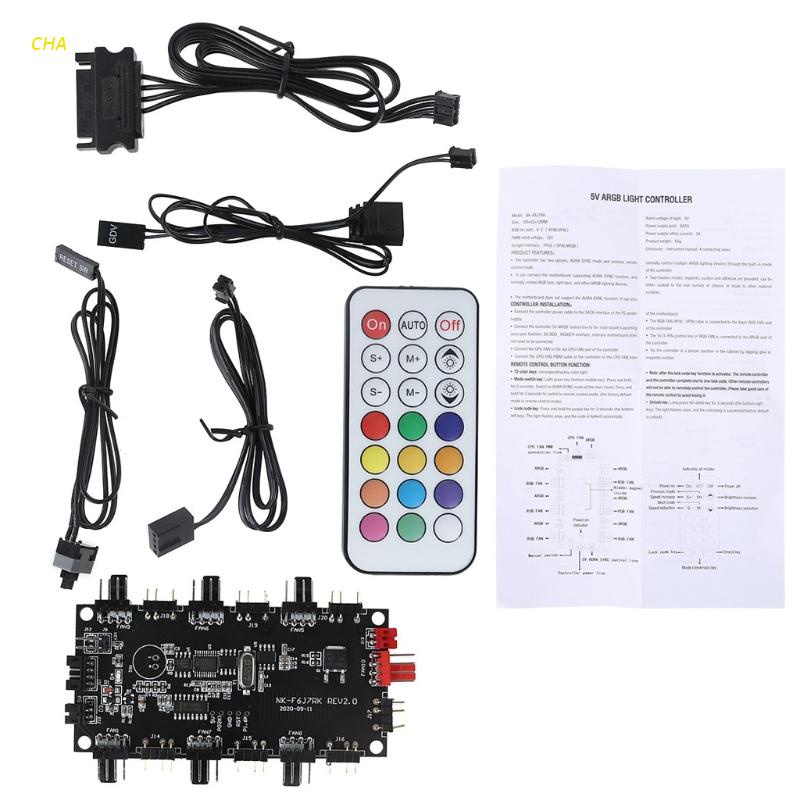 Hub Controladora Aigo Apc1 Pwm Argb 5v 3pin + Controle - Desconto no Preço