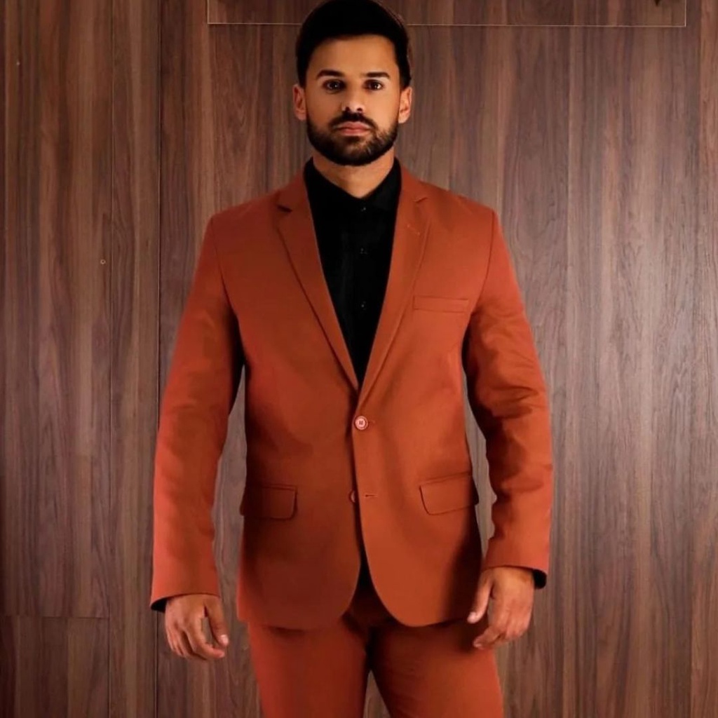 Terno Microfibra Slim Fit Masculino - Cor Telha | Shopee Brasil