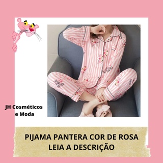 Pijama Pantera Cor de Rosa Pijama Feminino Pink Panther | Shopee Brasil