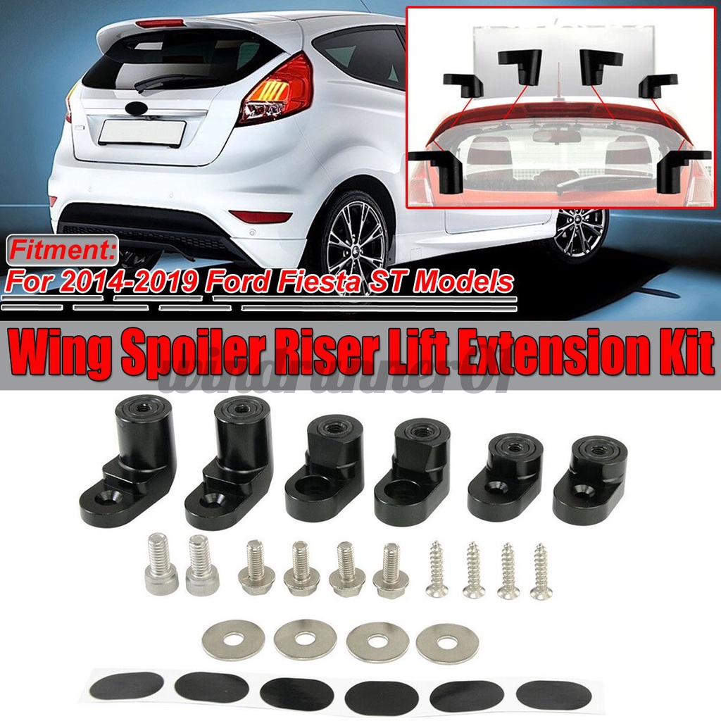 Kit Black Spoiler Lip Wing Riser Raiser Para Ford Fiesta 2014-2019 Ford ...