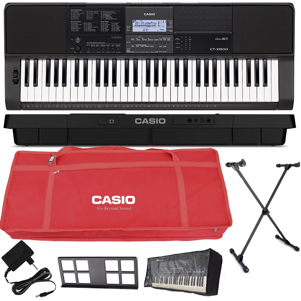 Kit Teclado Casio CTX800 USB Musical 5/8 Completo Vermelho | Shopee Brasil