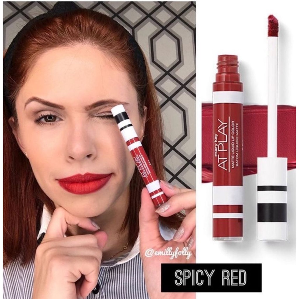 MARY KAY - BATOM LIQUIDO MATTE AT PLAY - SPICY RED | Shopee Brasil