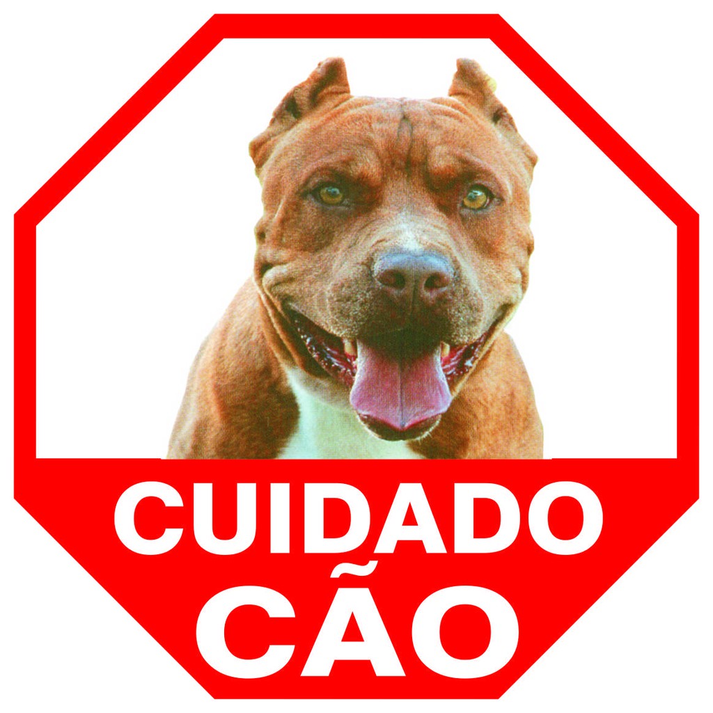 Placa De Advertência E Cuidado Cão Bravo Placa de Cão Bravo Para ...