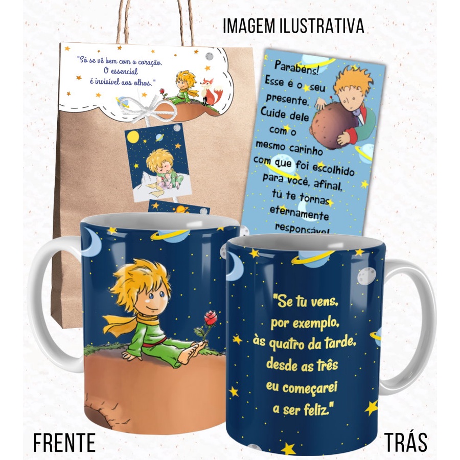 Caneca O Pequeno Príncipe Se Tú Vens com Embalagem/ Presente Pequeno ...