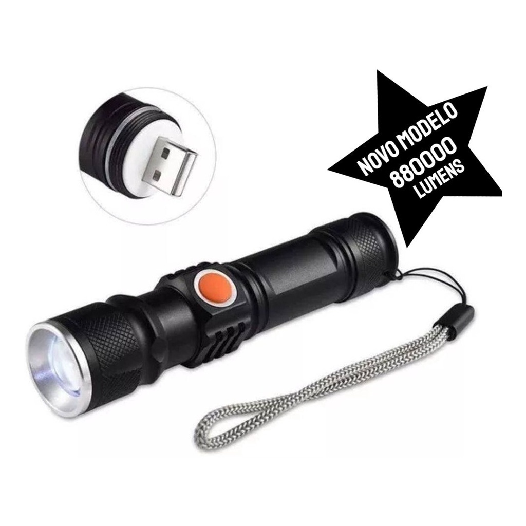 Lanterna Tatica 88000w Militar Longo Alcance Usb Zoom Potente | Shopee ...